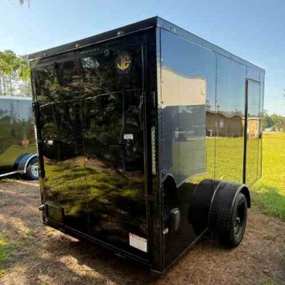 6×12 Single Axle Black Enclosed Cargo Trailer with Blackout Package ...