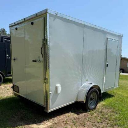 6×12 Single Axle White Enclosed Cargo Trailer ‣ Boss Cargo Trailers