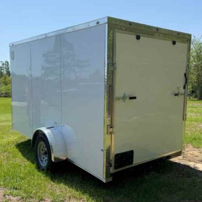 6×12 Single Axle White Enclosed Cargo Trailer ‣ Boss Cargo Trailers